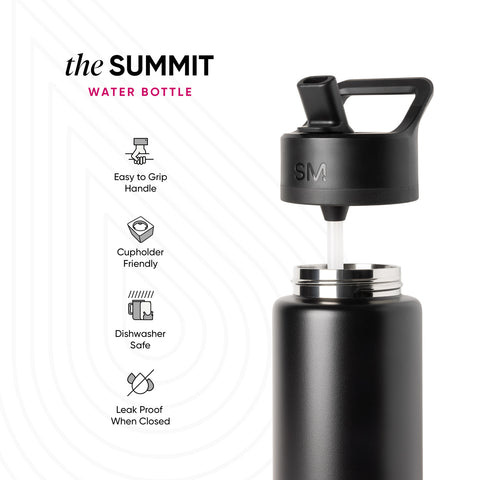 Summit Water Bottle 2.0 - 18oz - Midnight Black – Simple Modern Custom