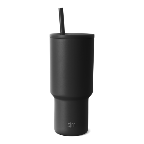Trek Tumbler with Straw Lid - 30oz - Midnight Black – Simple Modern Custom